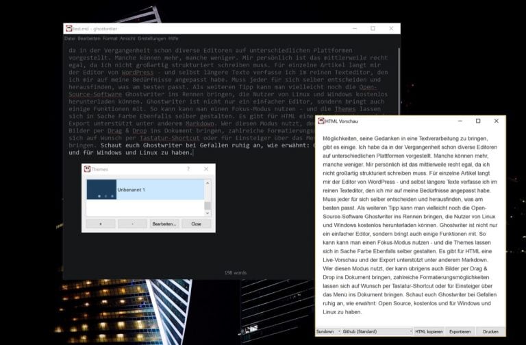 Ghostwriter: Kostenloser Markdown-Editor