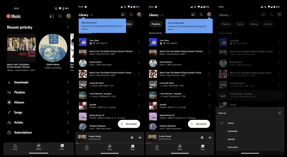 YouTube Music: Android-App erhält Redesign der Mediathek