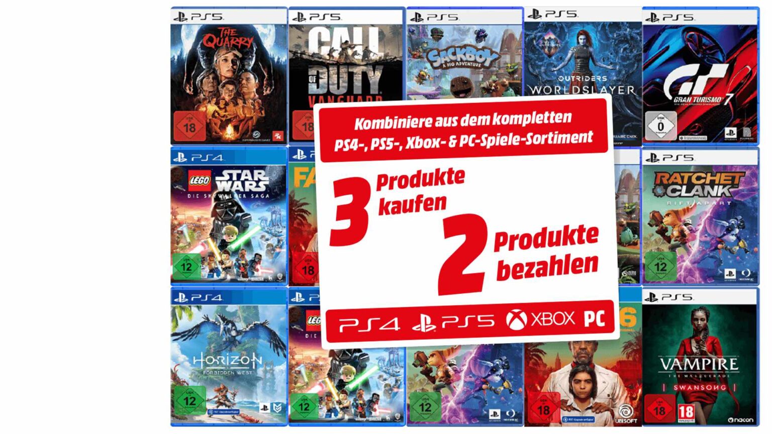 MediaMarkt mit Multibuy-Aktion auf Spiele – 3 kaufen und 2 bezahlen
