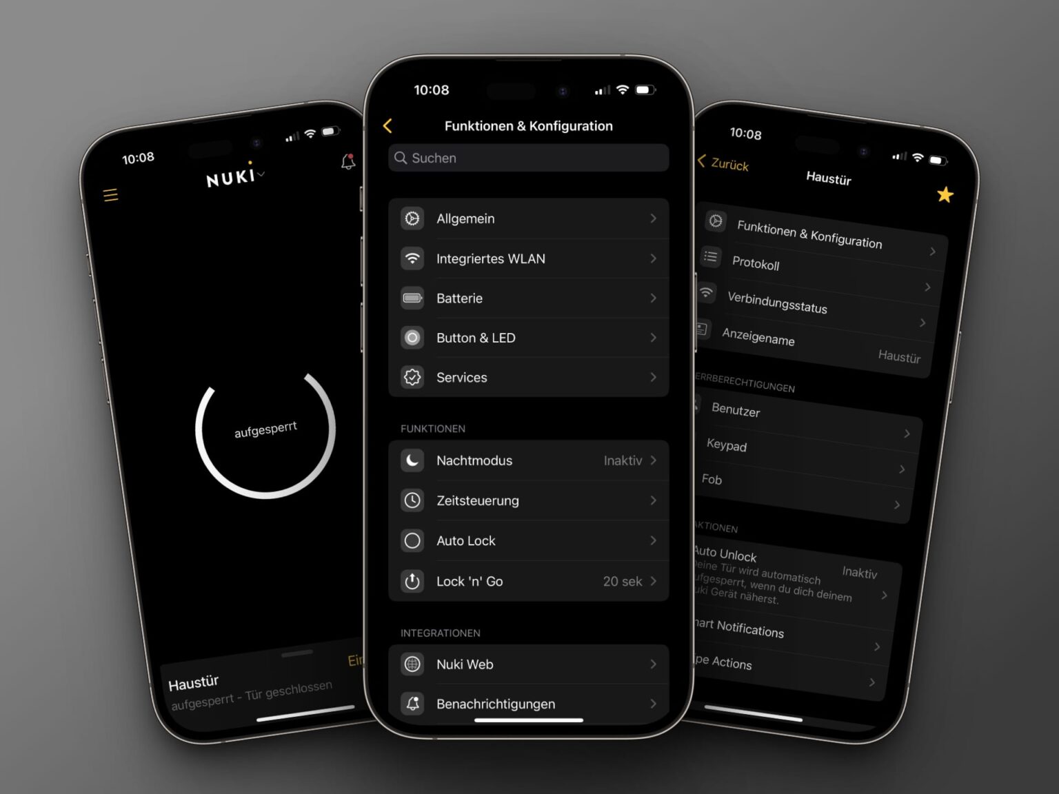 Nuki-App mit neuem Menü