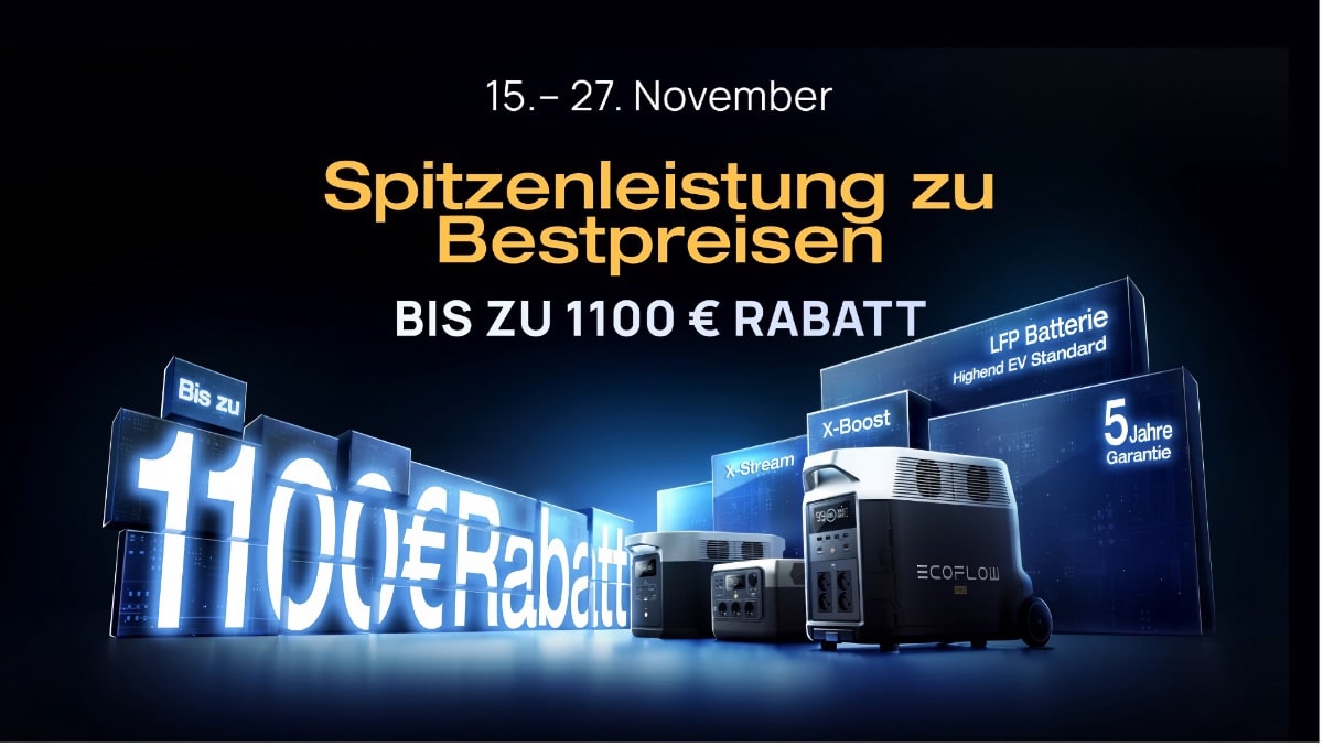 EcoFlow bietet bis zu 1.100 Euro Rabatt im Black-Friday-Sale