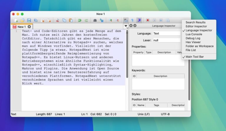 NotepadNext: Plattformübergreifende Neuimplementierung von Notepad++