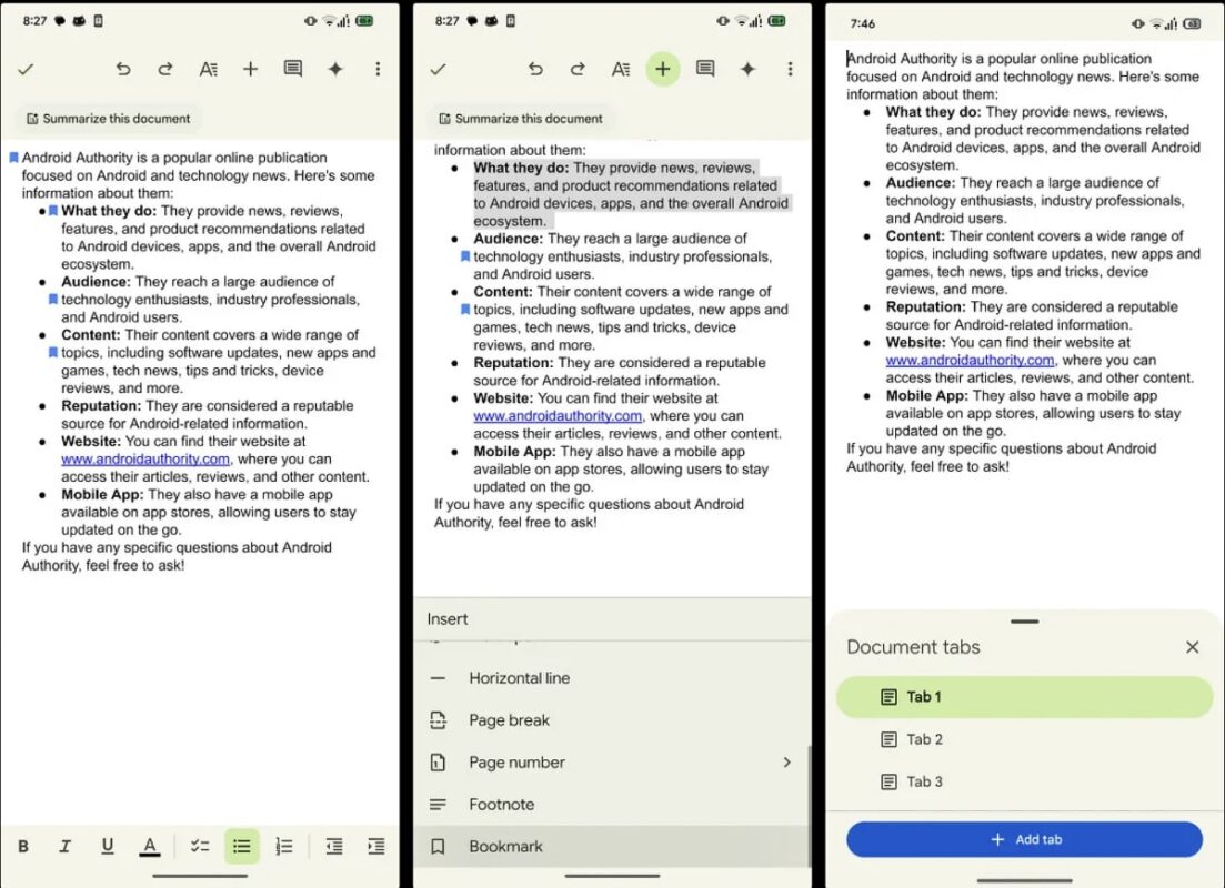 Google Docs für Android: Web-Features und KI-Funktionen in Sicht