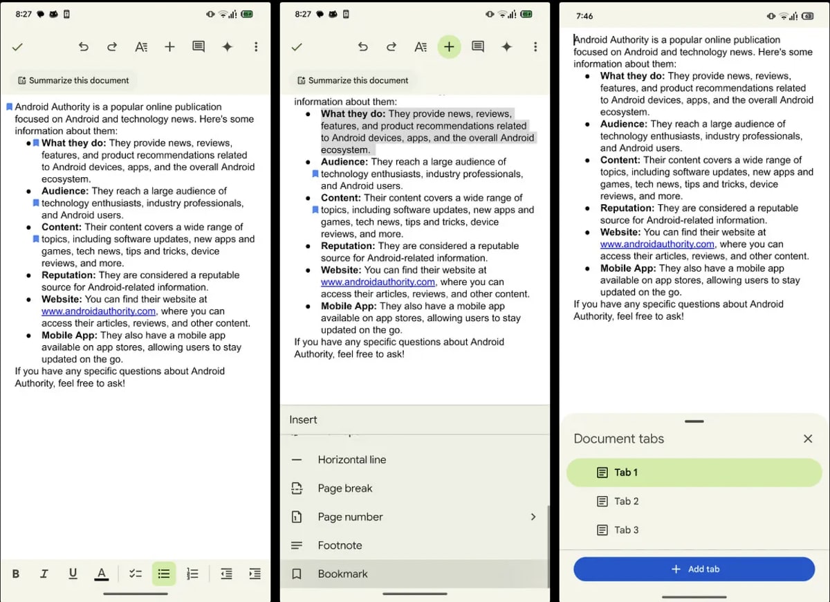 Google Docs für Android: Web-Features und KI-Funktionen in Sicht